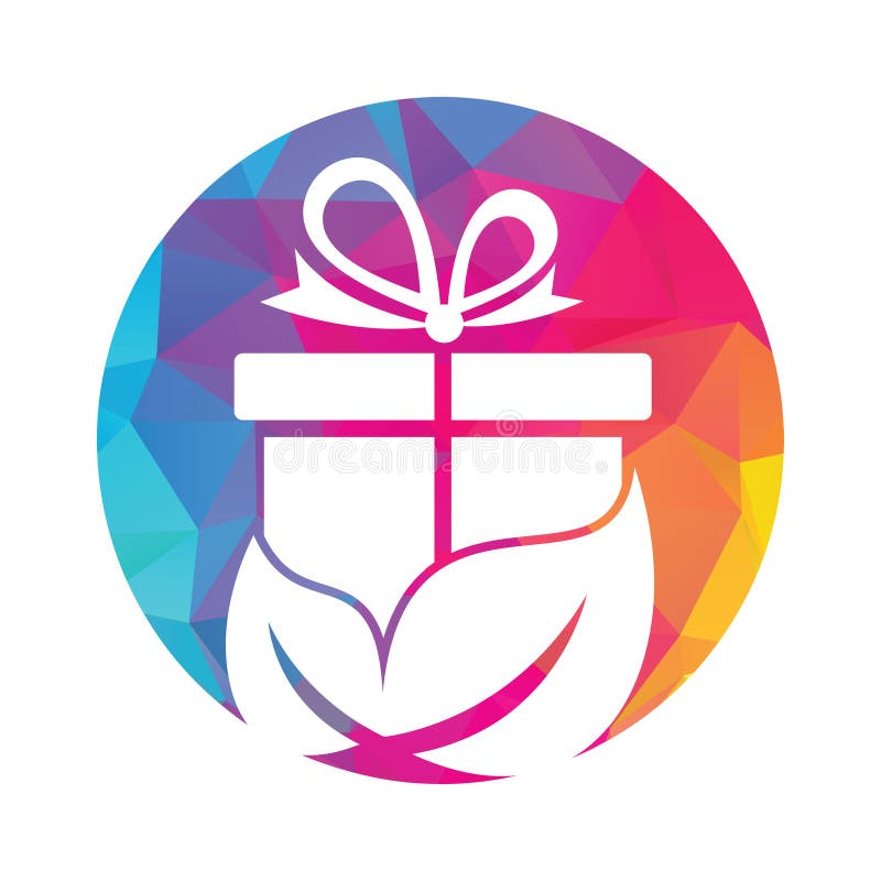 Gift Leaf Logo Concept Vector. Nature Gift Logo Design Template Stock ...