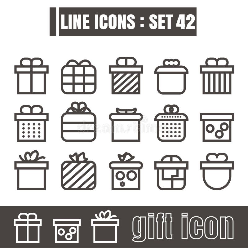 Gift Line Icon Modern Design Symbol Sign Design Vector Black on Stock ...