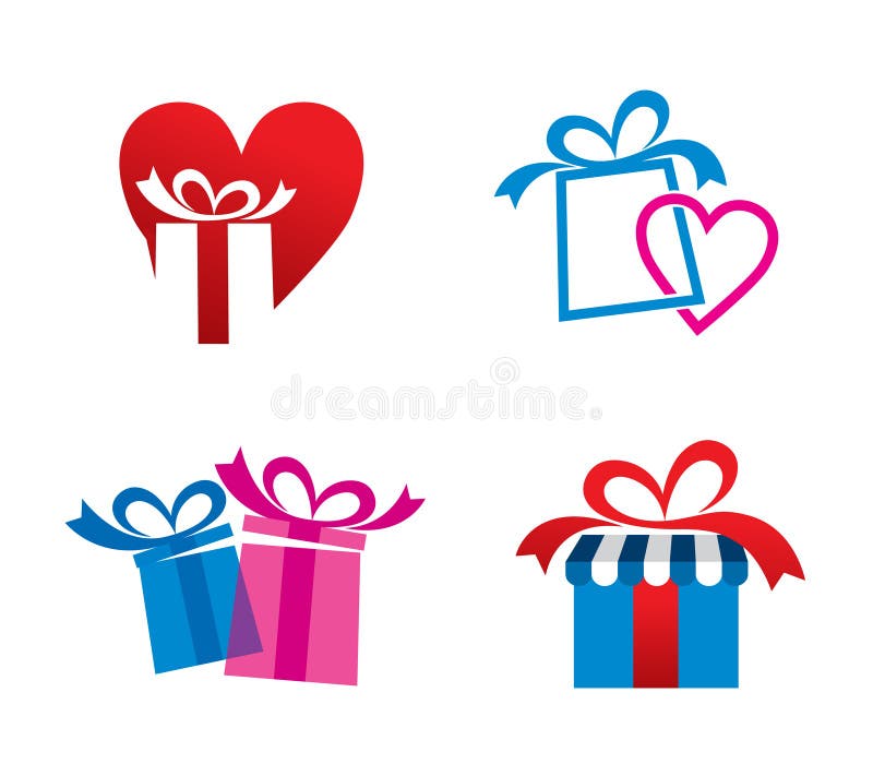 Gift Logo or Icon Symbol Template Design Stock Vector - Illustration of ...