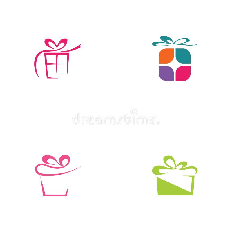 Gift Logo Simbol Desain Template Vektor Stock Illustration ...