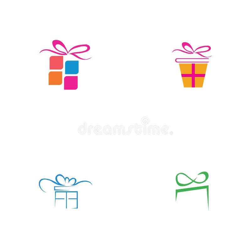 Gift Logo Simbol Desain Template Vektor Stock Vector - Illustration of ...