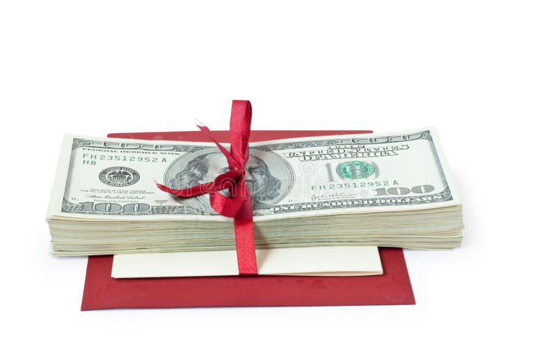 Gift money with bow stock photo. Image of horizontal - 10319076