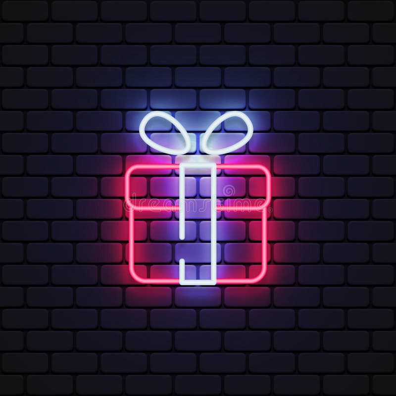 Gift Neon Sign Vector. Reward Neon Sign, Win Super Prize Design ...