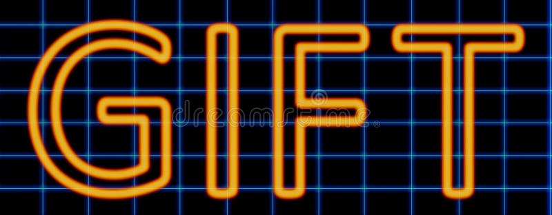 Gift neon sign stock illustration. Illustration of shape - 115932560
