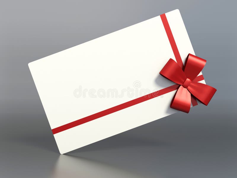 Gift Package with a Red Bow Stock Illustration - Illustration of coupon ...