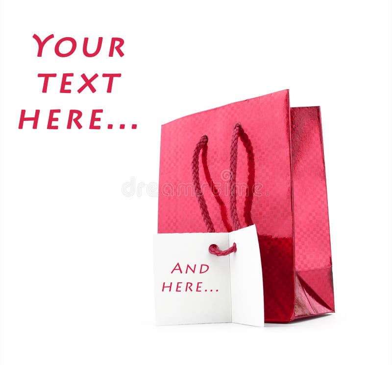 Gift Package of Red with a Card Stock Image - Image of promotion ...