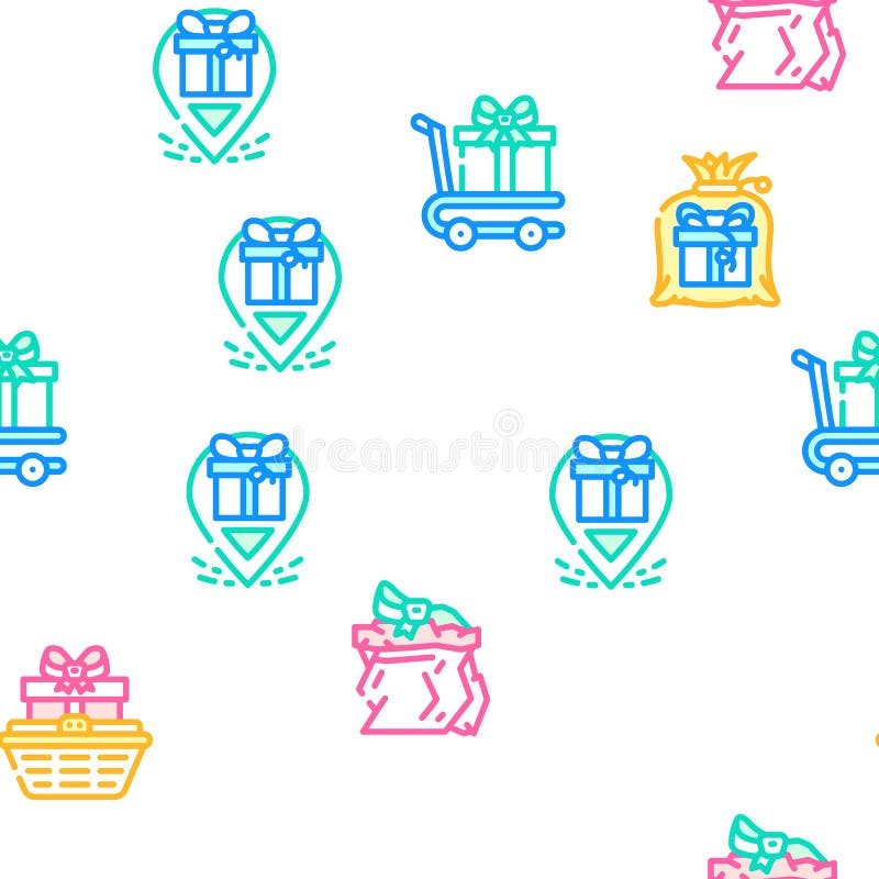 Gift Package Surprise on Holiday Icons Set Vector Stock Vector ...