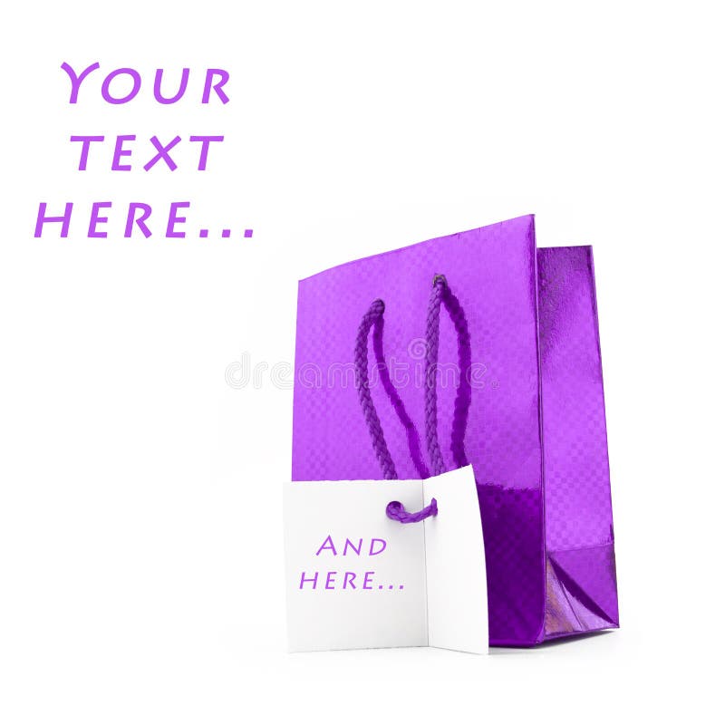 Violet card tag. stock photo. Image of cardboard, retail - 88298556