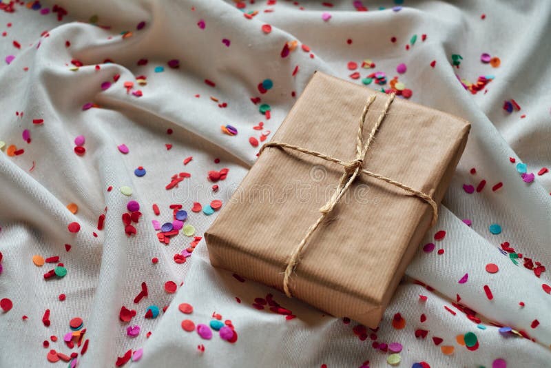 Package Wrapped with a Red Bow Stock Photo - Image of package, birthday ...