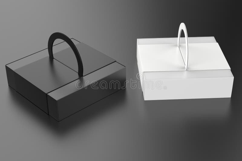 Gift Packaging Box with Handle Mock Up Stock Illustration ...