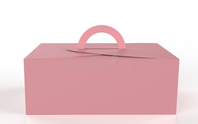 Gift Packaging Box with Handle Mock Up Stock Illustration ...