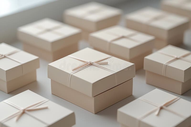 Gift Packaging Featuring Natural Textures Arranged Aesthetically on a ...