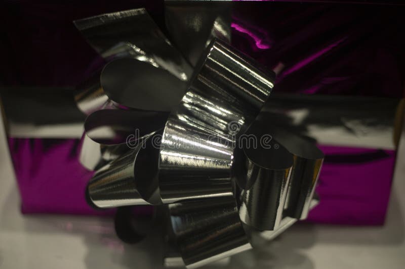 Gift Packaging. Ribbon Bow on the Box Stock Photo - Image of event ...
