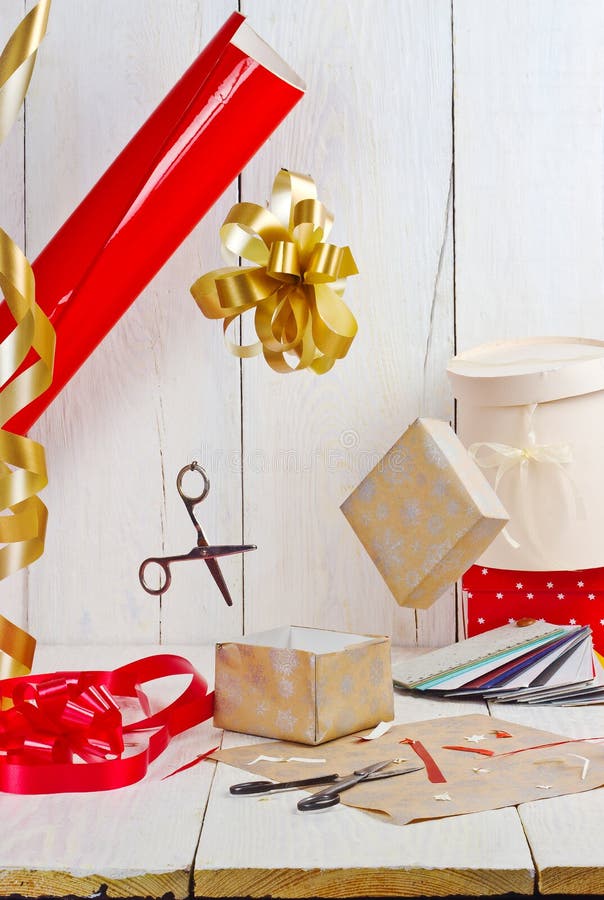 Gift packing stock photo. Image of white, packing, falling - 79530212