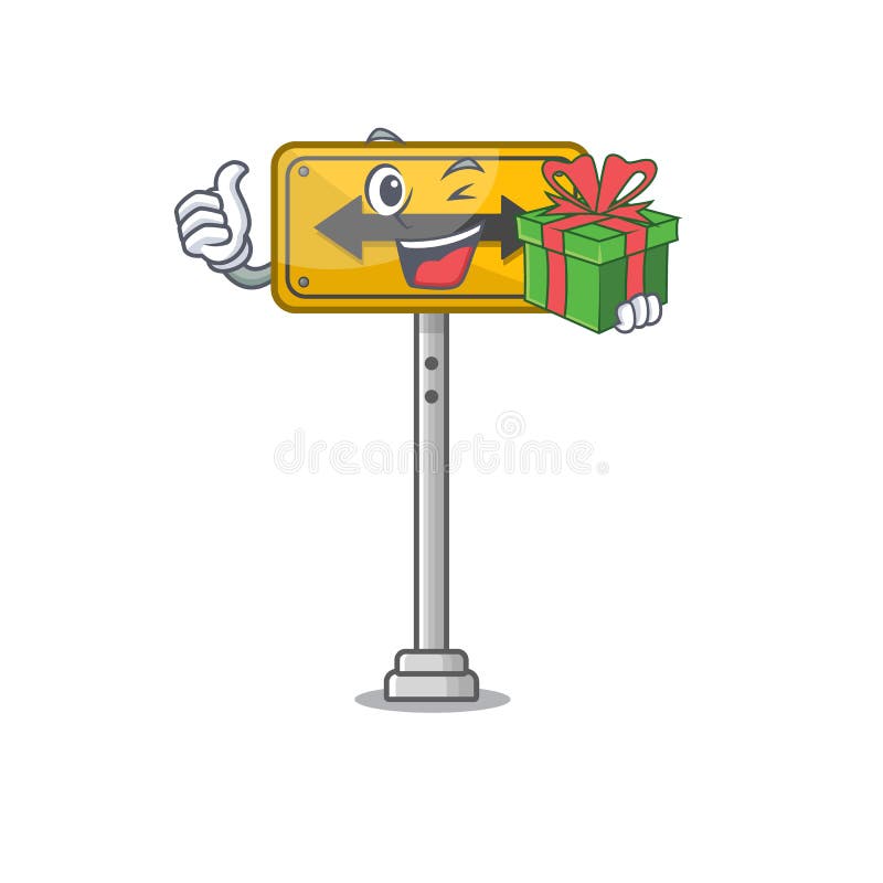 With Sign Pass On Either Side Isolated Cartoon Stock Vector Illustration Of Expression Cute