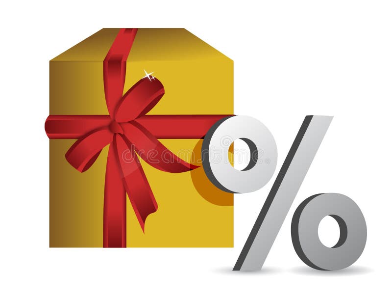 Gift Percentage Illustration Stock Illustration - Illustration of ...