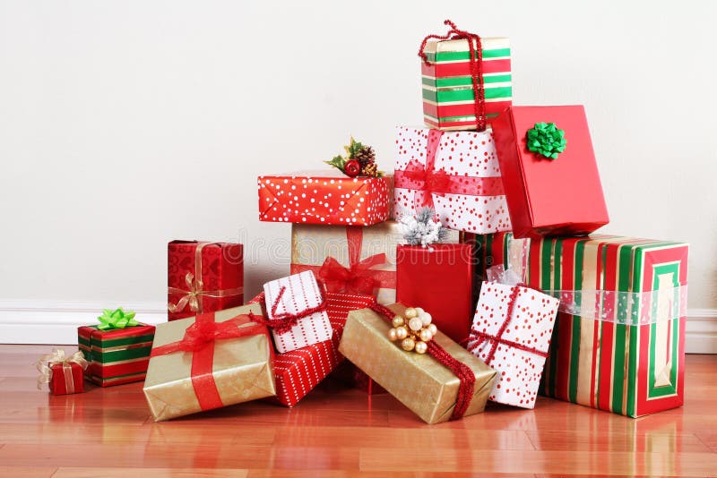Gift pile on a floor stock photo. Image of giving, generous - 11266540