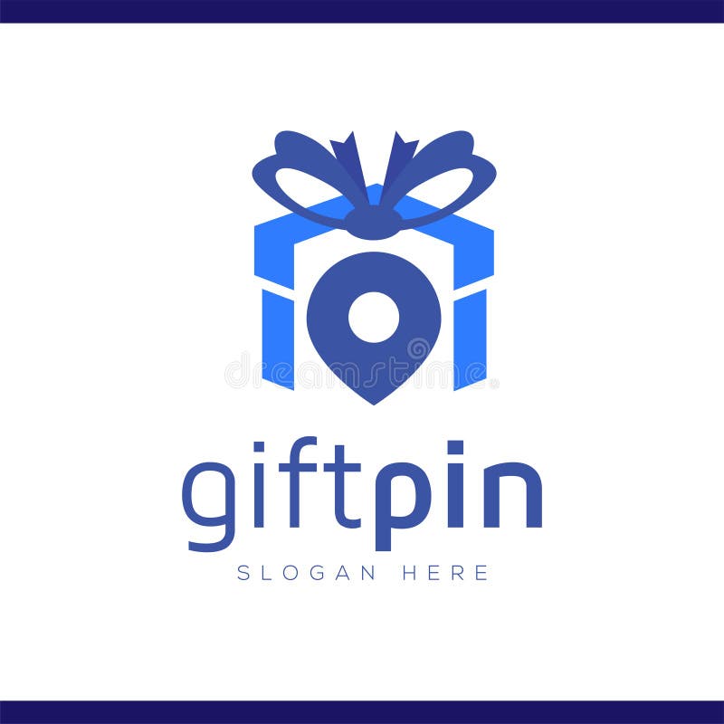 Gift Pin Location Logo Vector Template Stock Vector - Illustration of ...