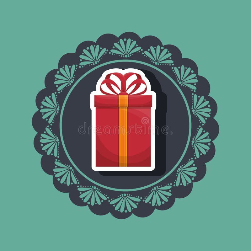 Gift present box ribbon stock illustration. Illustration of monogram ...