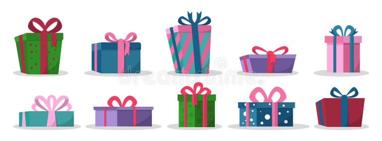 Gift Present Collection. Surprise Gift in a Flat Design Stock Vector ...