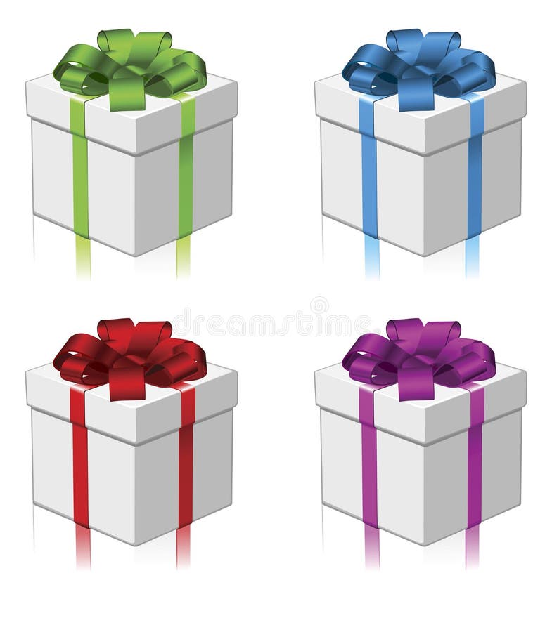 Gift or Present Four Colors Stock Vector - Illustration of holiday ...