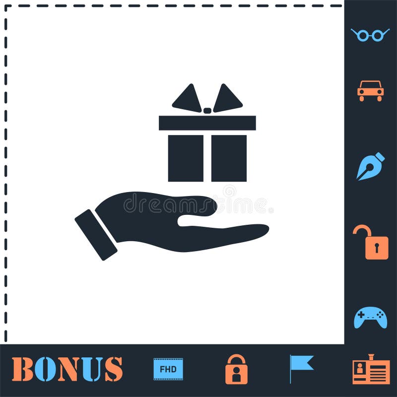 Gift present icon flat stock vector. Illustration of present - 146442041