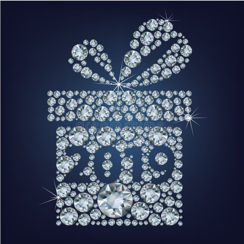 Gift Present with 2019 Made Up a Lot of Diamonds Stock Vector ...