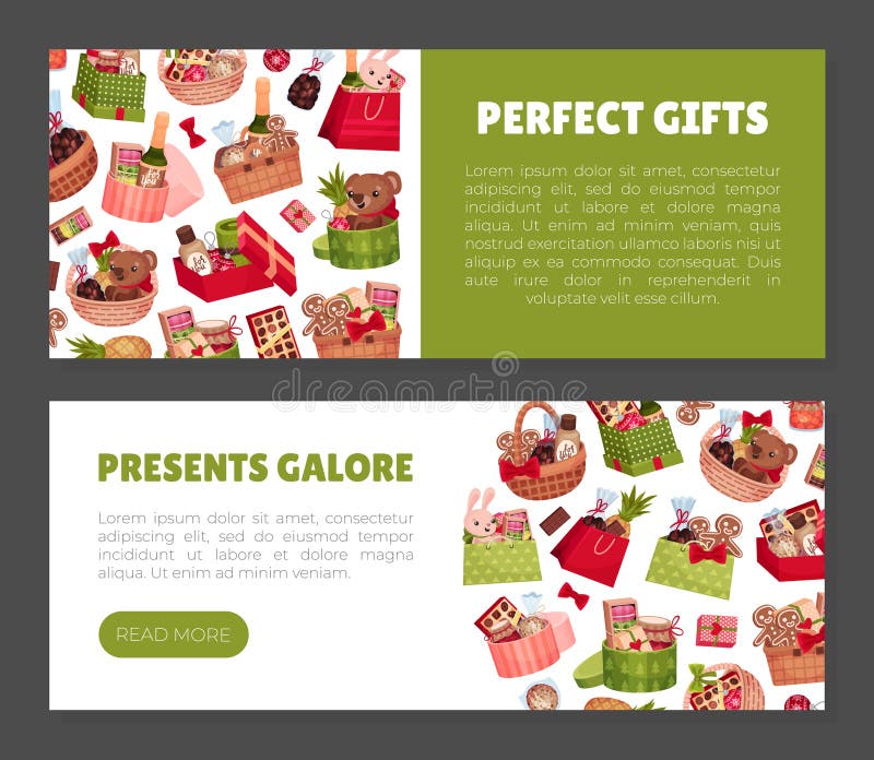 Gift and Present Shop Banner Design Vector Template Stock Vector ...