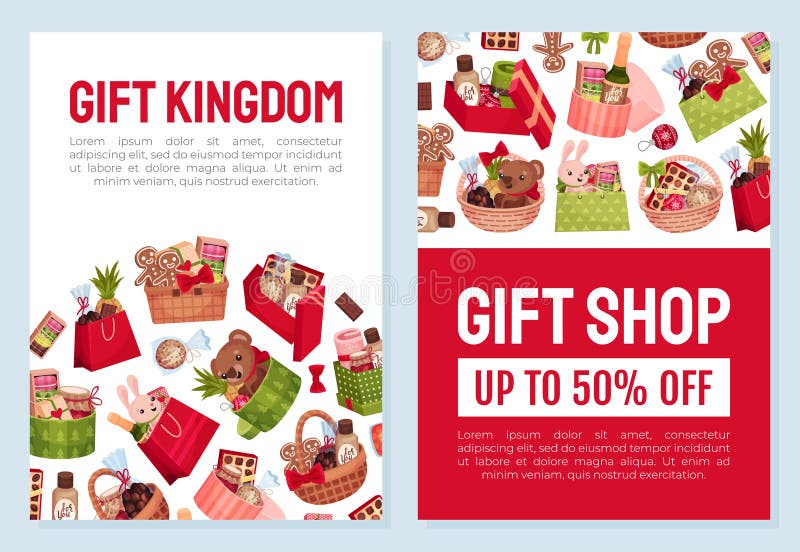 Gift and Present Shop Banner Design Vector Template Stock Vector ...