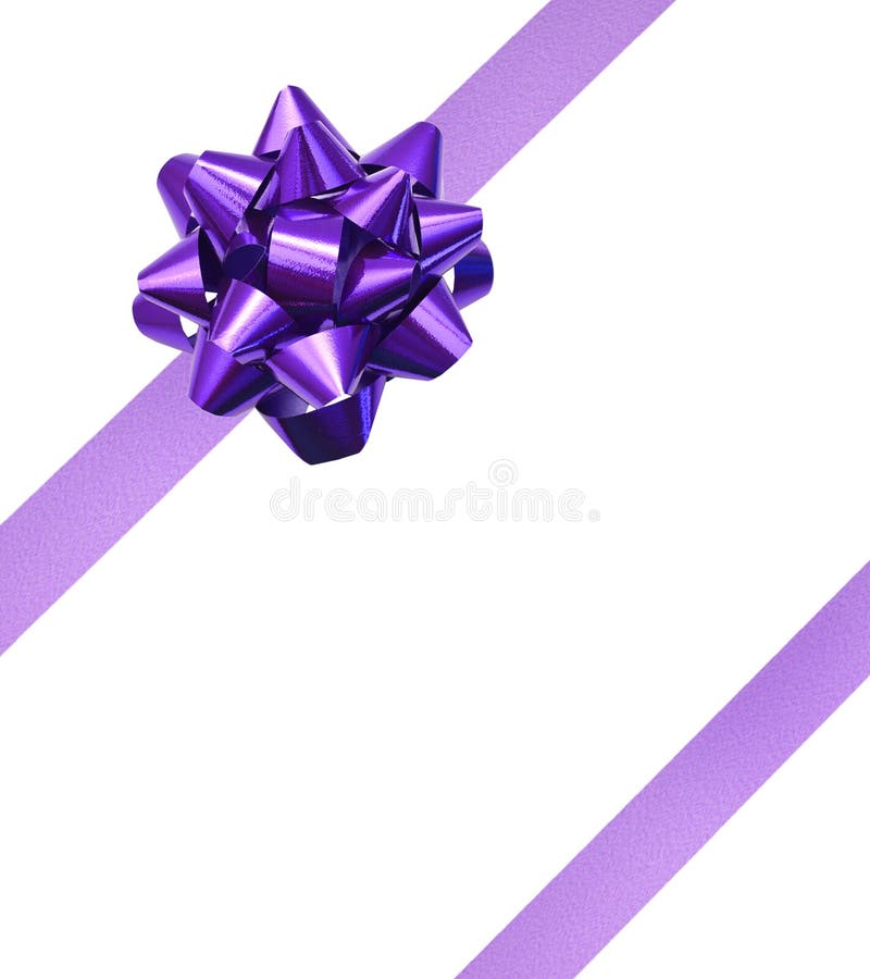 Gift Box with Purple Ribbon Stock Image - Image of give, happy: 28168643