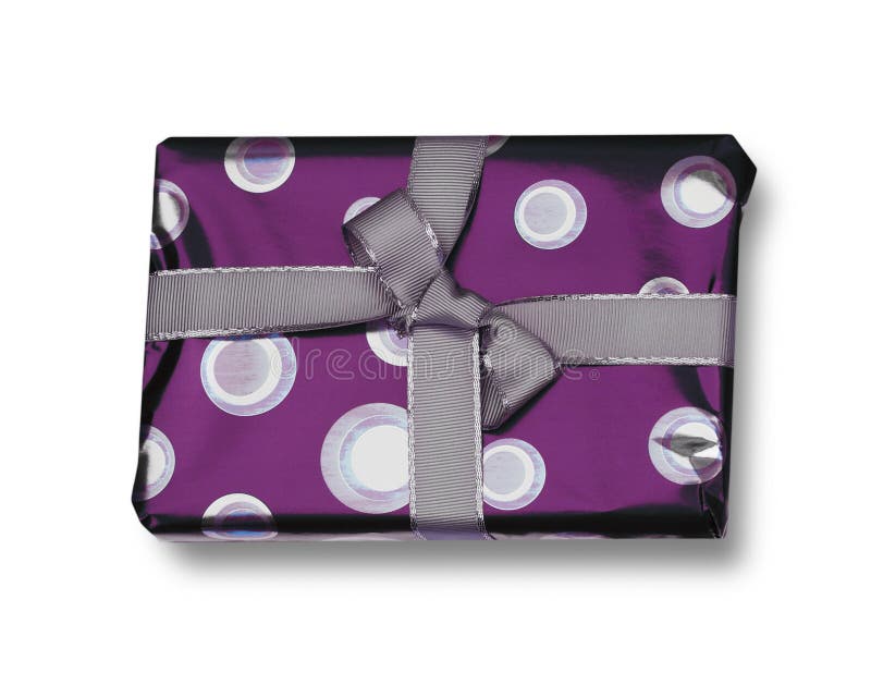 Gift in purple wrapping stock image. Image of luxury, style - 4793475