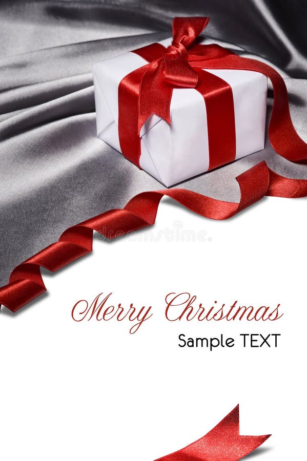 Gift with red ribbon stock image. Image of birthday, christmas - 21571439