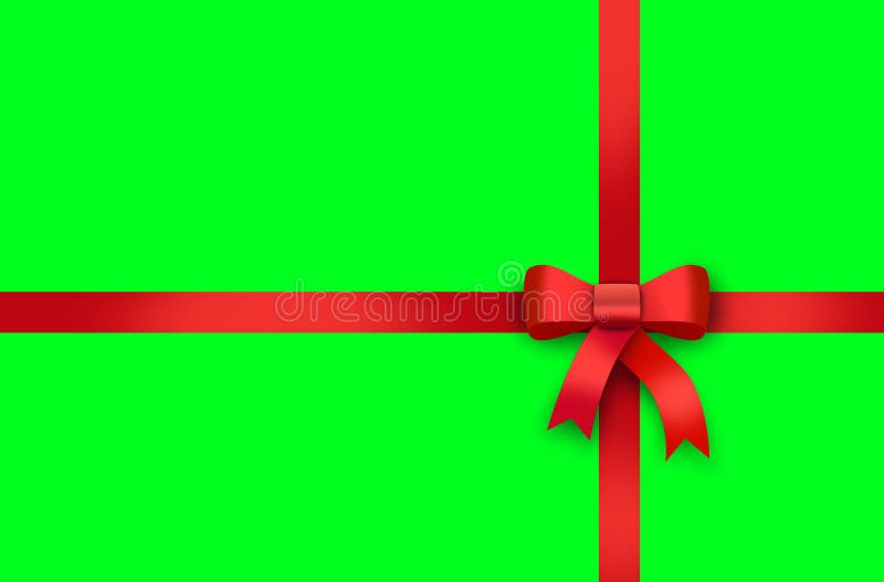 Gift, Red Ribbon, Red Loop, Bow - Green Screen Stock Illustration ...