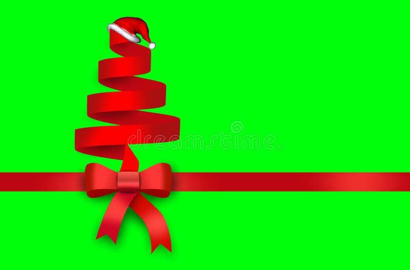 Gift, Red Ribbon, Red Loop, Bow - Green Screen Stock Illustration ...