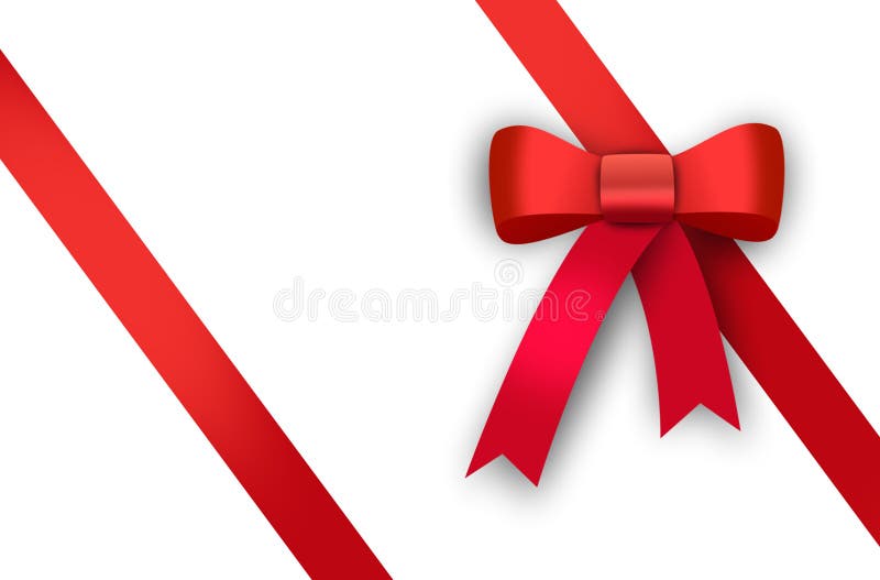 Gift, Red Ribbon, Red Loop, Bow Stock Illustration - Illustration of ...