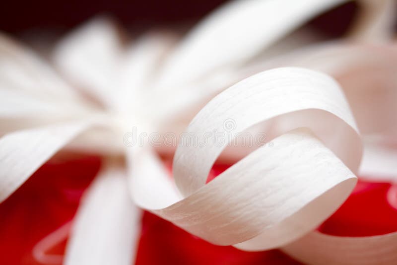 Gift ribbon on red paper stock image. Image of gift, wrapped - 7314637