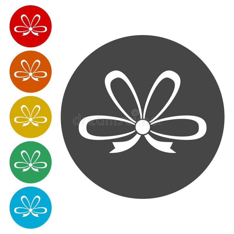 Gift Ribbon, Vector Bow Icon Stock Vector - Illustration of icon, card ...