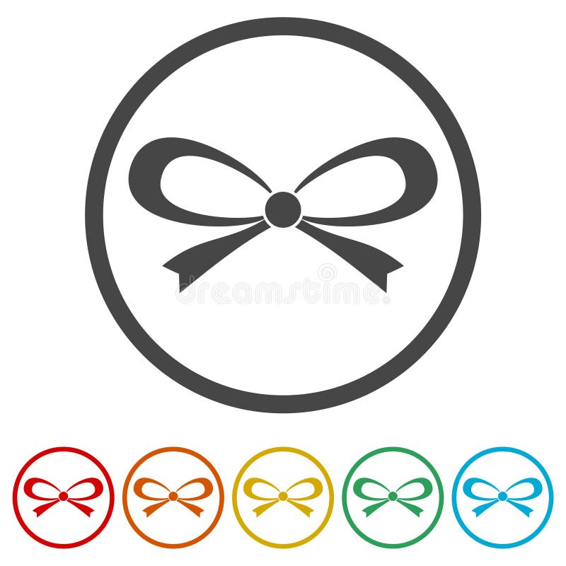 Gift Ribbon, Vector Bow Icon Stock Vector - Illustration of ribbon ...
