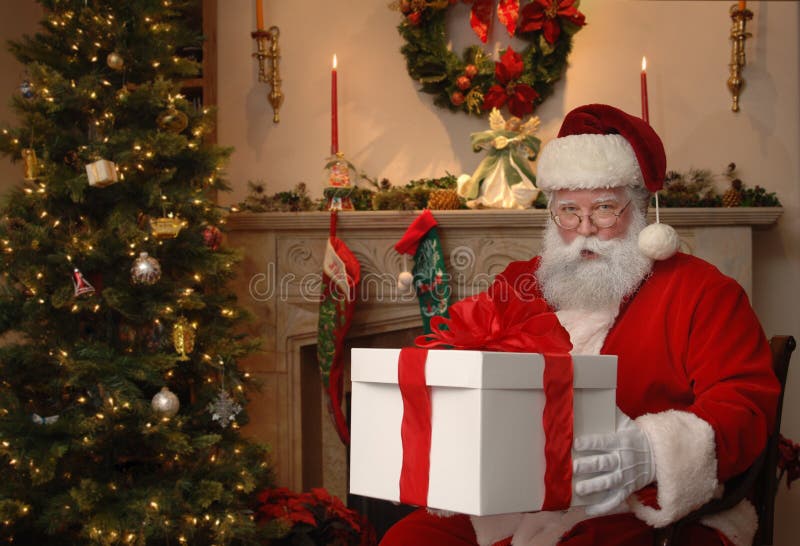 Gift from Santa stock photo. Image of holiday, room, claus - 7590400