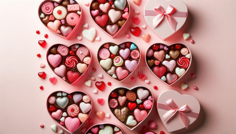 Gift Sets of Sweet Multi Colored Candy in Shape of Hearts for Valentine ...