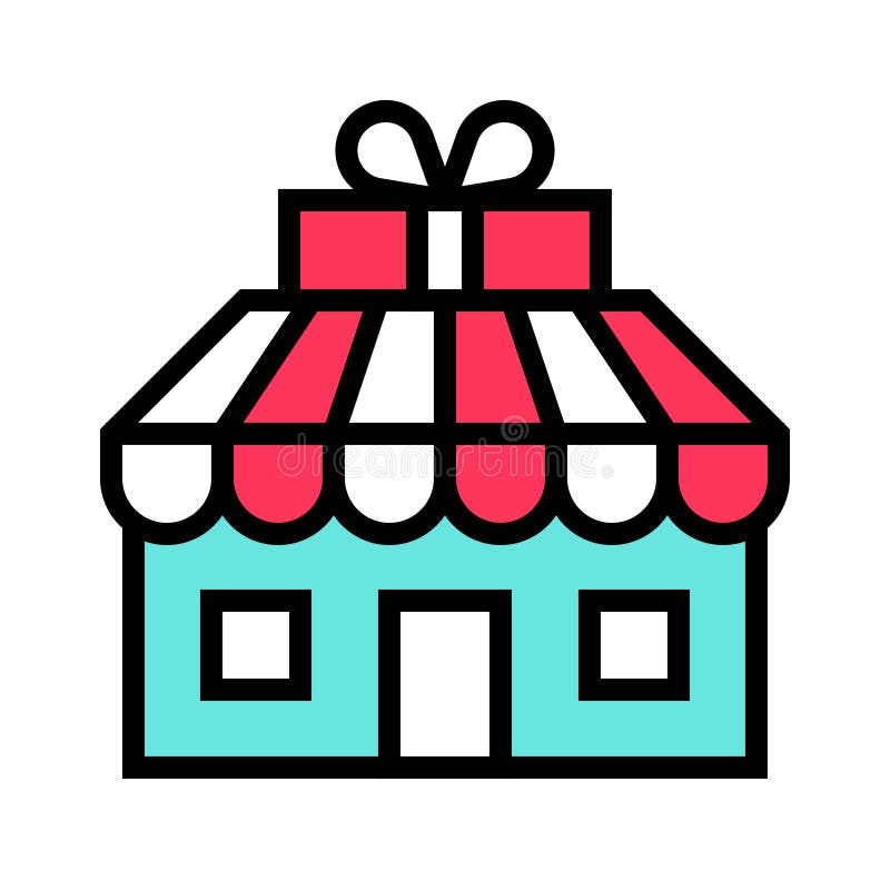 Gift Shop Box Vector Illustration, Filled Style Icon Stock Vector ...