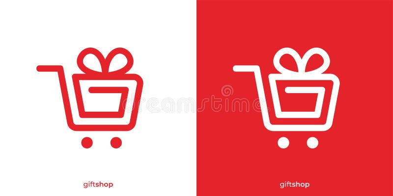 Simple Gift Shop Logo Design Template. Stock Vector - Illustration of ...