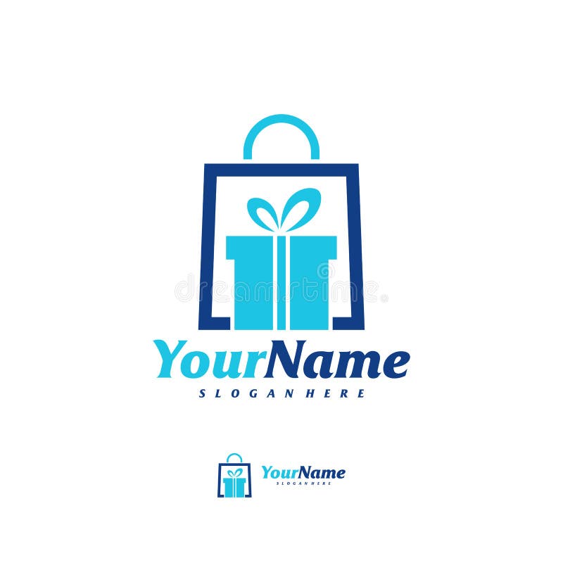 Gift Shop Logo Design Template. Shop Gift Logo Concept Vector Stock ...