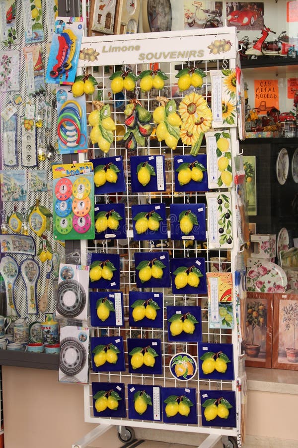 Gift Shop, Typical for the Town of Limone Lemons Editorial Photo ...