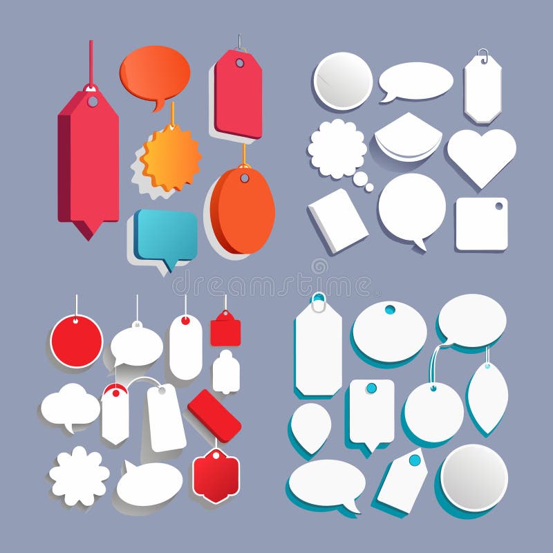 Gift Shopping Labels Card Tag Vector with Blank Space Stock Vector ...