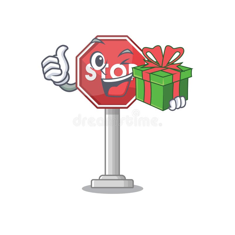 No Gift Box Stop Sign Icon. Present Symbol. Red Prohibition Sign Stock ...