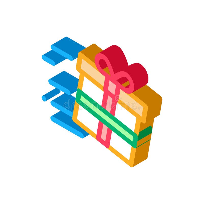 Gift with Speed of Light Isometric Icon Vector Illustration Stock ...