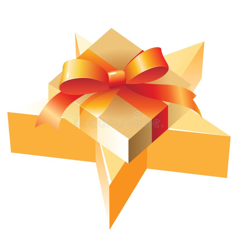 Gift and star stock vector. Illustration of graphic, present - 14735928