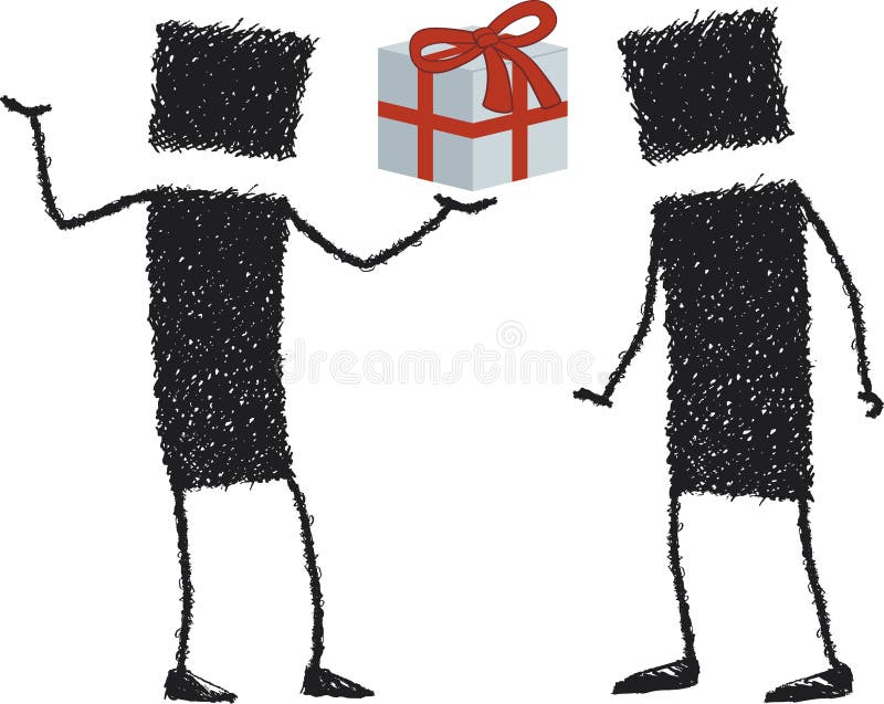 Gift, stick figure stock image. Illustration of stick - 303878481