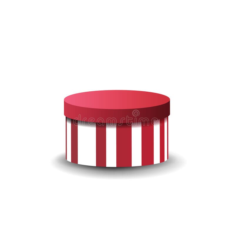 Gift Striped Round Box Isolated on White Background for Your Creativity ...
